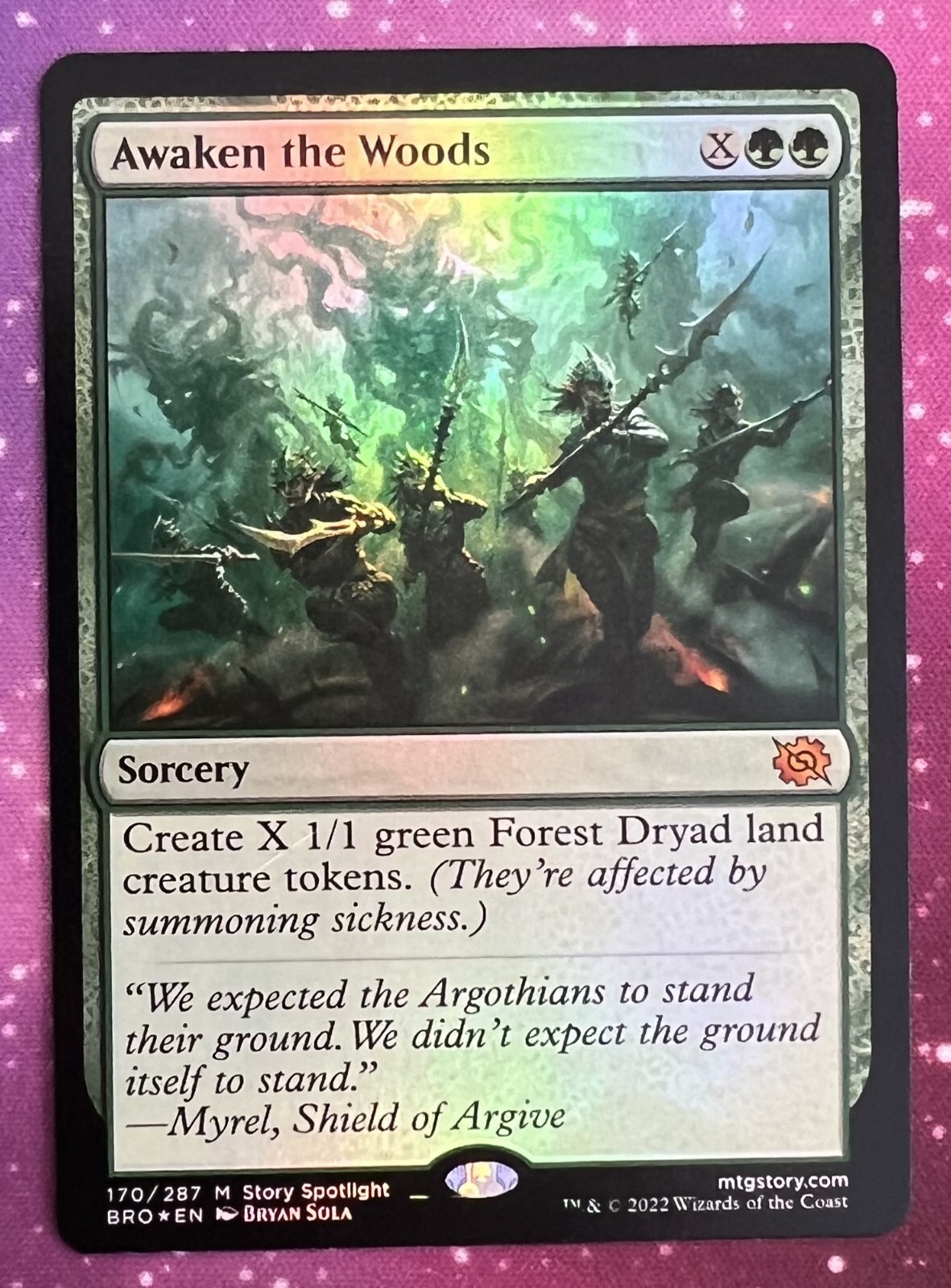 MTG Awaken the Woods 170 FOIL Mythic NM/M Brothers War BRO Magic the ...