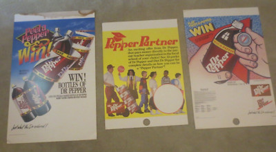Set of 3 Dr Pepper Cardboard Store Price Display Posters | eBay