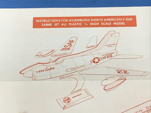 VINTAGE RARE AURORA F-86D SWEPT WING SABRE JET MODEL KIT #77- 79 | eBay