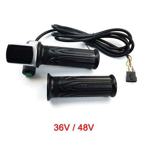 36/48V 6 Pin Handlebar Grips Throttle Grip E-Bike Electric Scooter LED ...