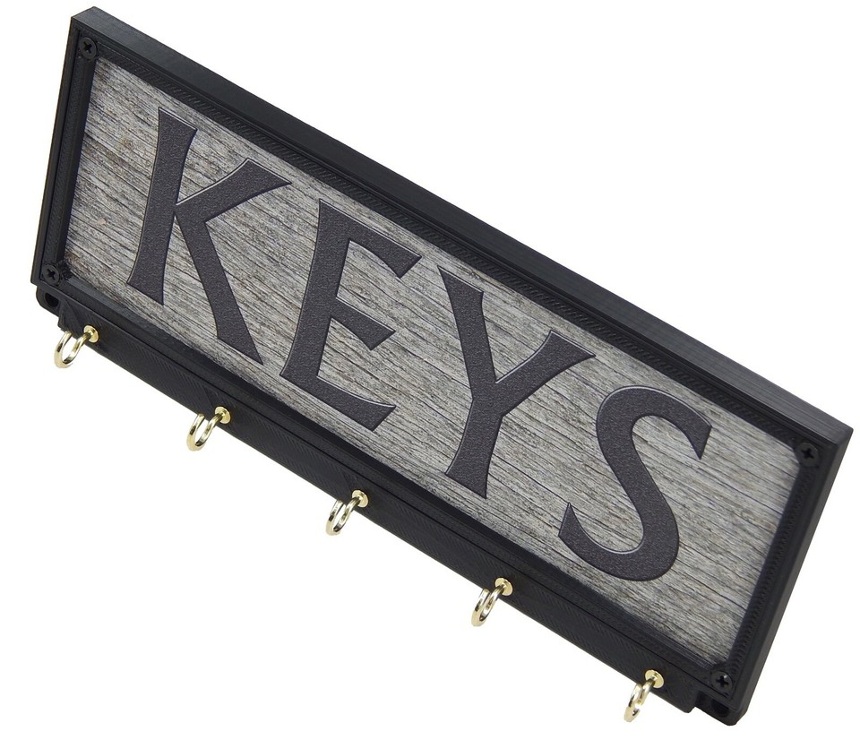 Keys Key Rack Holder Hanger Rustic Farmhouse Decor Print Wall Mount 5 ...