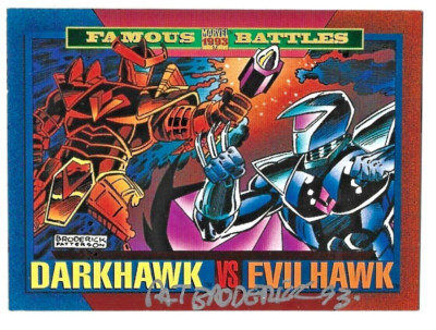 DARKHAWK Vs. EVILHAWK SIGNED CARD PAT BRODERICK 1993 MARVEL UNIVERSE | eBay