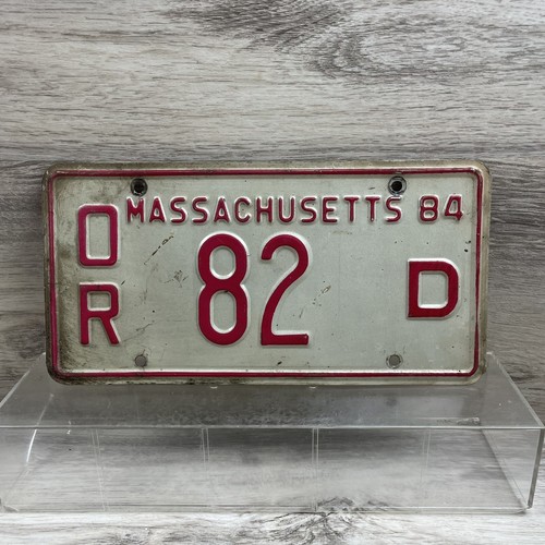 1984 Massachusetts MA License Plate Vintage Man Cave Collectible #OR 82 ...