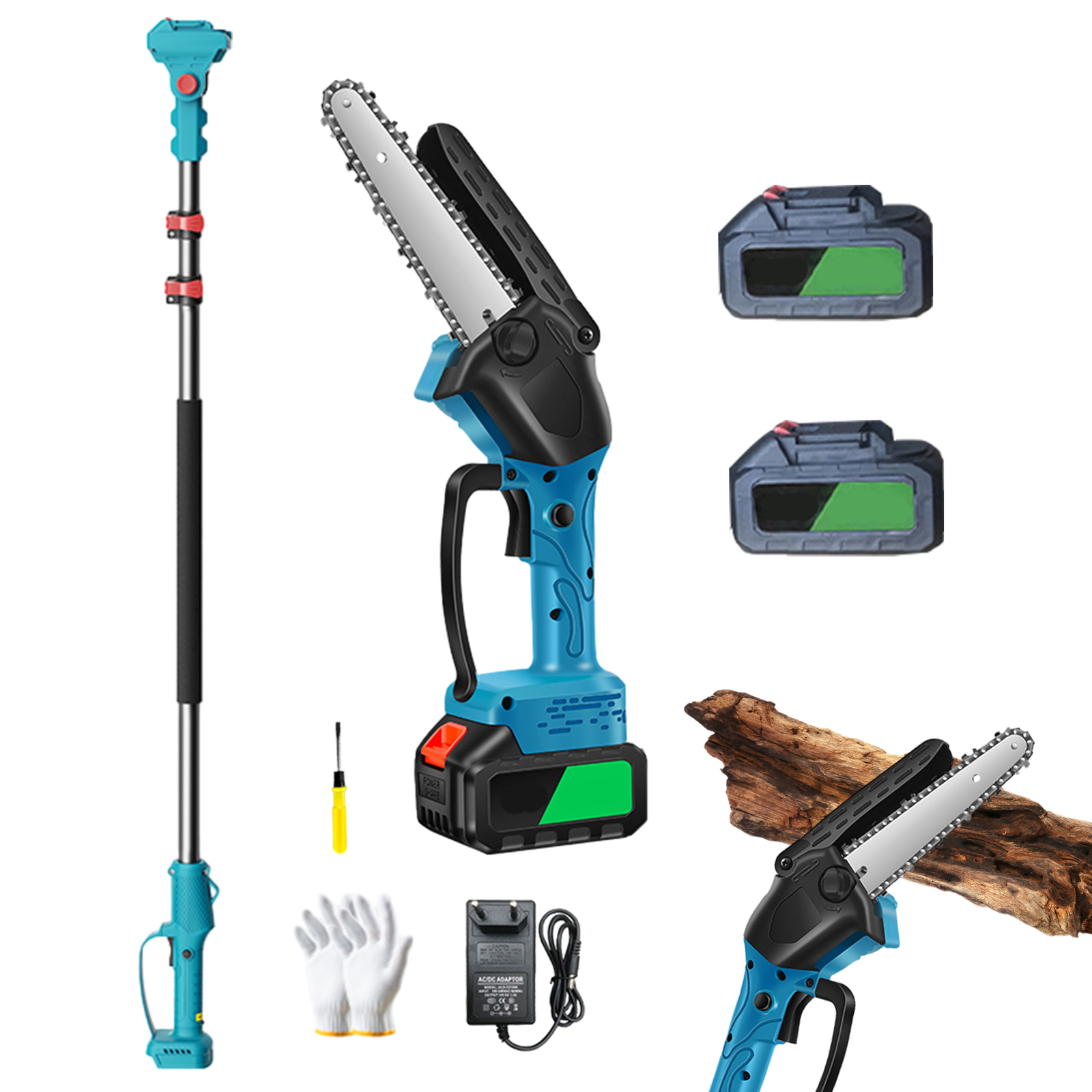 Cordless Battery Pole Chain Saw Electric Extendable Chainsaw Tree ...