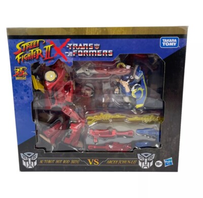 NEW Street Fighter II Transformers Autobot Hot Rod Ken Vs Arcee Chun-Li ...