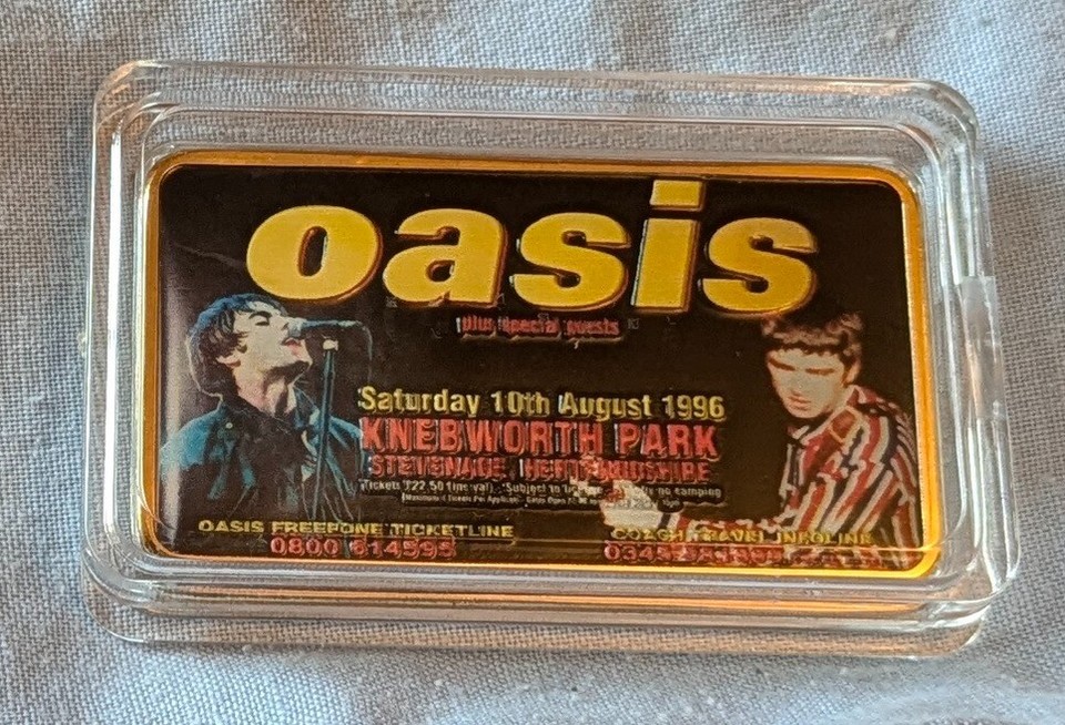 Oasis Concert Ticket Gold Bar U C Liam Gallagher Noel Signatures ...