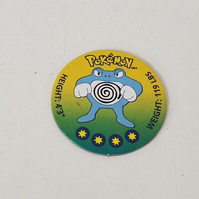 VTG 1999 Poliwrath #62 Pokemon Pog Cardboard Coin Nintendo Battle Disc ...