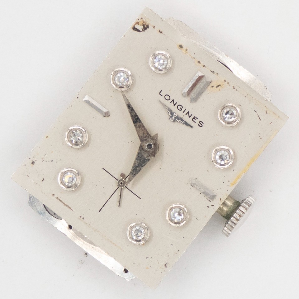 Vintage Longines Cal. 9LT 17-Jewel Wristwatch Movement, Diamond Dial ...