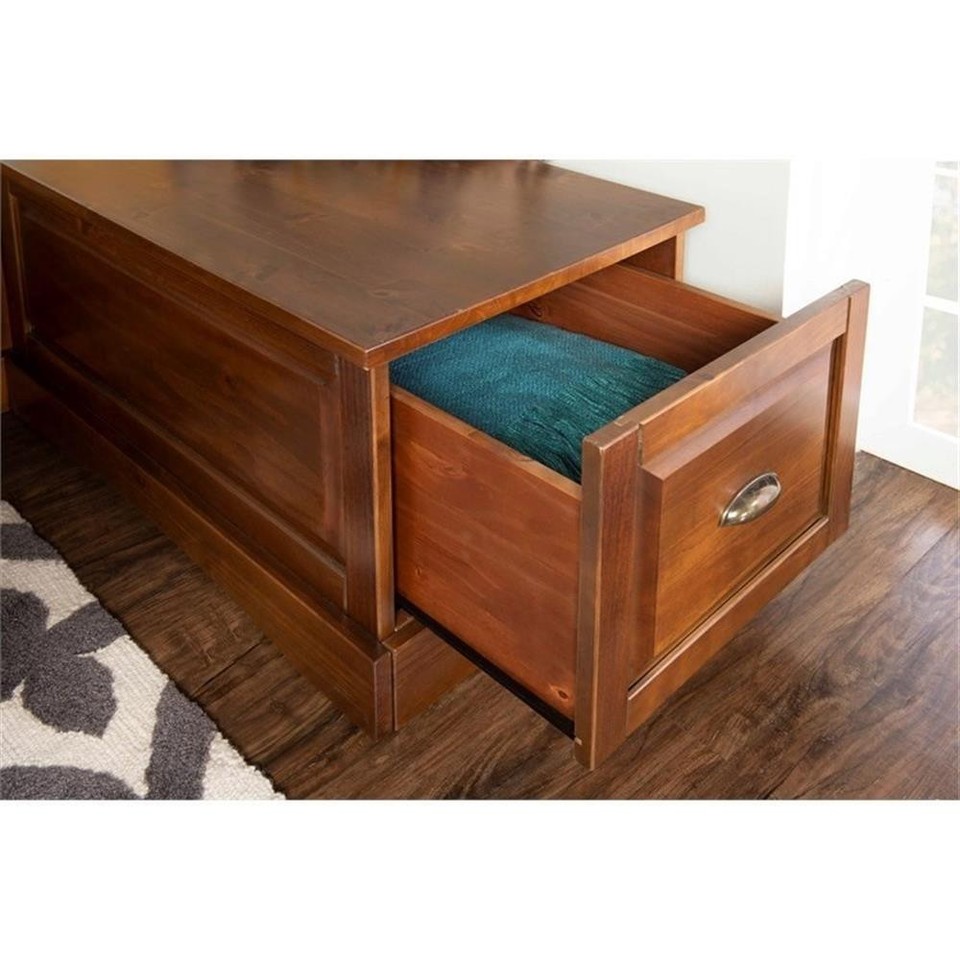 Riverbay Furniture Wood Backless Corner Table Booth & Bench Dining Set ...