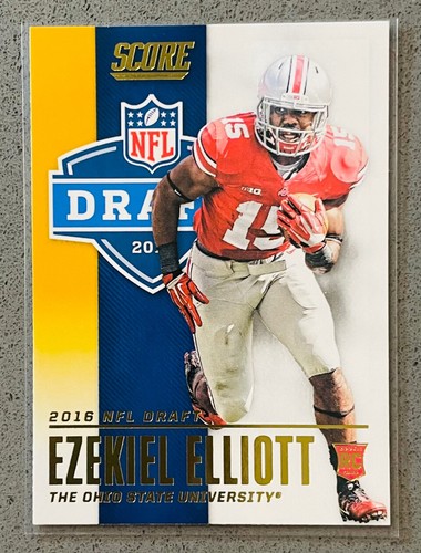 2016 Panini Score Football #4 Ezekiel Elliott Gold NFL Draft Insert ...