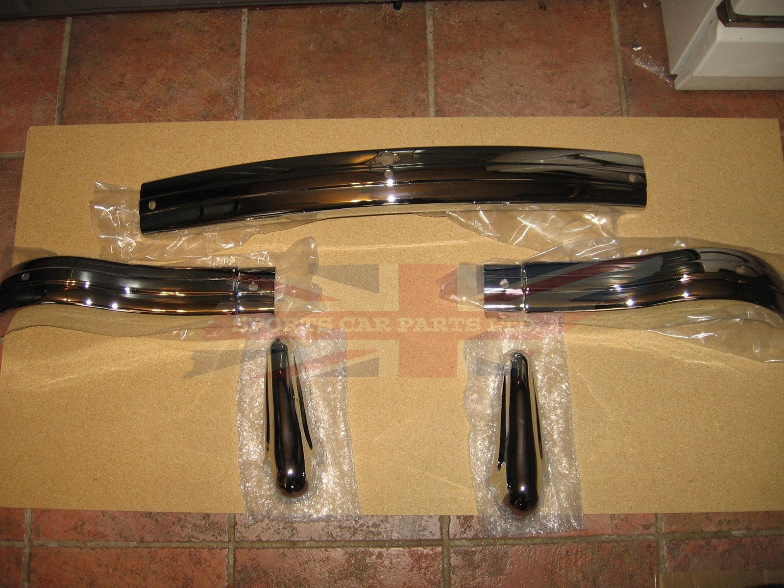 Brand New MG MGA Front Bumper With Pair Bumper Overriders or Guards ...