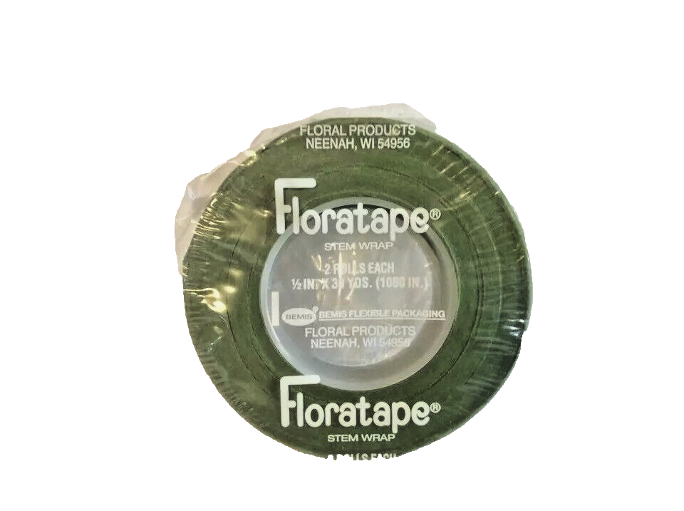 2 Sealed Rolls Floratape Light Green Stem Wrap 1/2in x 30yds - Corsage ...