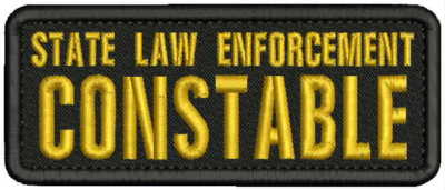 state law enforcement constable embroidery Patches 2x5 hook on back blk ...