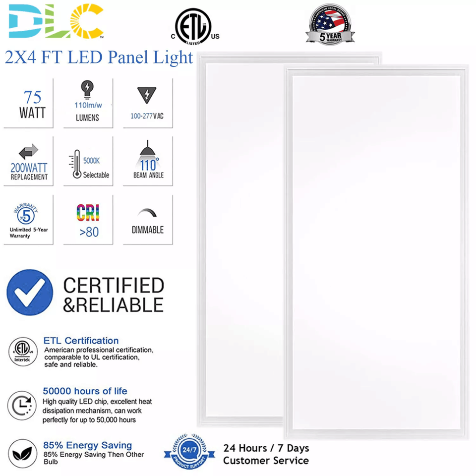 4-Pack - 36-Pack 2x4 LED Flat Panel Light Drop Ceiling, 0-10V Dimmable ...