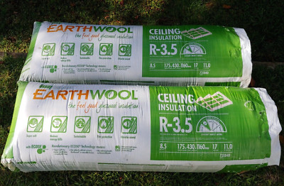 2 x R3.5 Knauf Earthwool Ceiling Insulation Batts 175x 430x1160mm total ...