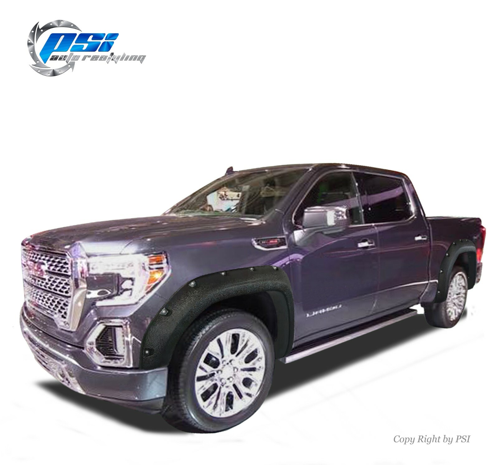 Textured Pocket Fender Flares Fits GMC Sierra 1500 2019-2021 5'8" and 6 ...