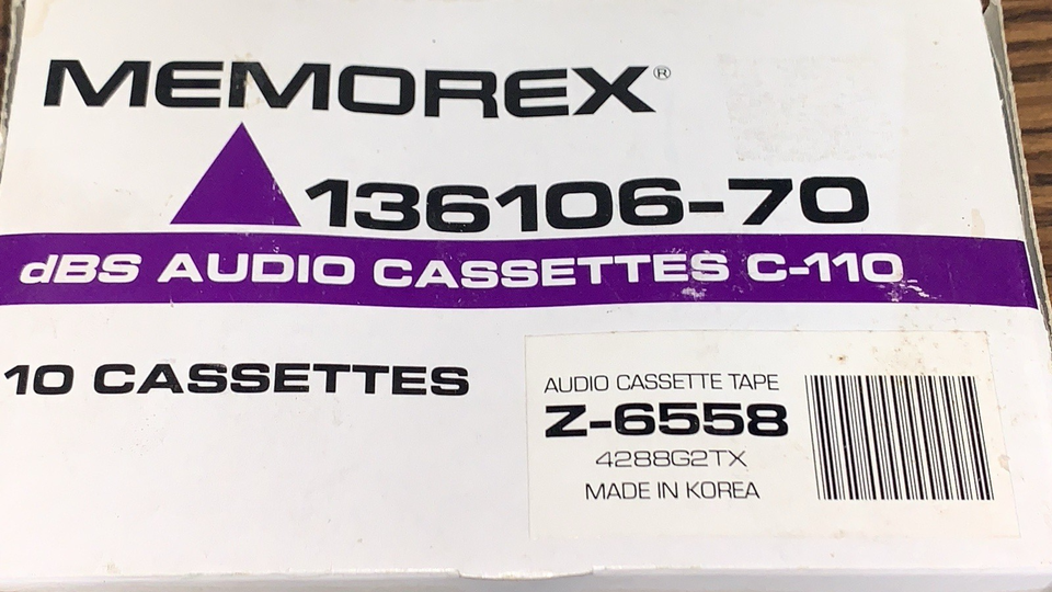 Lot Of 10 Memorex DBS 110 Vtg Blank Audio Tape Cassettes NEW Factory ...