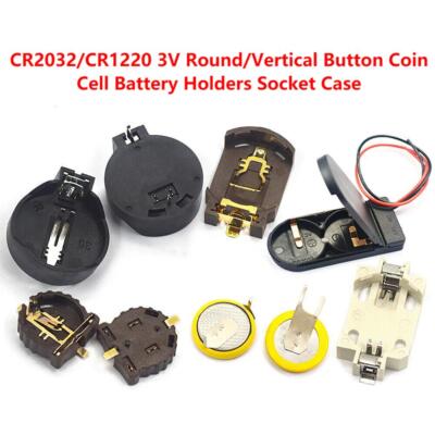 CR2032/CR1220 3V Round/Vertical Button Coin Cell Battery Holders Socket ...
