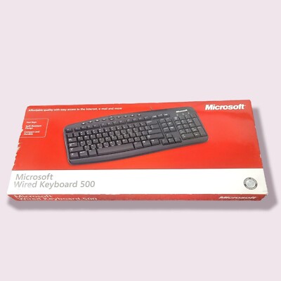 New MICROSOFT Wired Keyboard 500 RT2300 WINDOWS XP MAC MULTIMEDIA KEYS ...