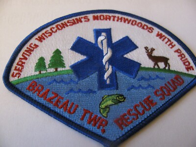 WISCONSIN WI - Brazeau Twp EMS Paramedic Rescue Fire Dept Patch Iron On ...
