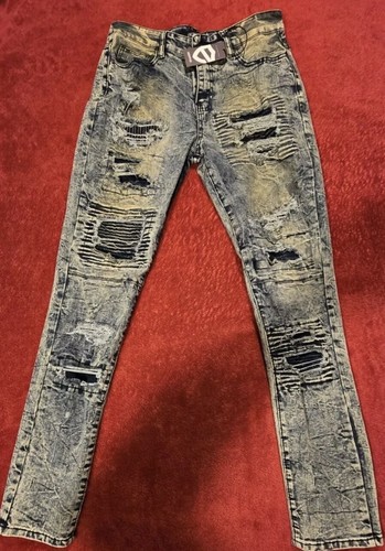 Encrypted Men's Distressed Acid Wash Ripped Denim Jeans W 32 L 30 | eBay