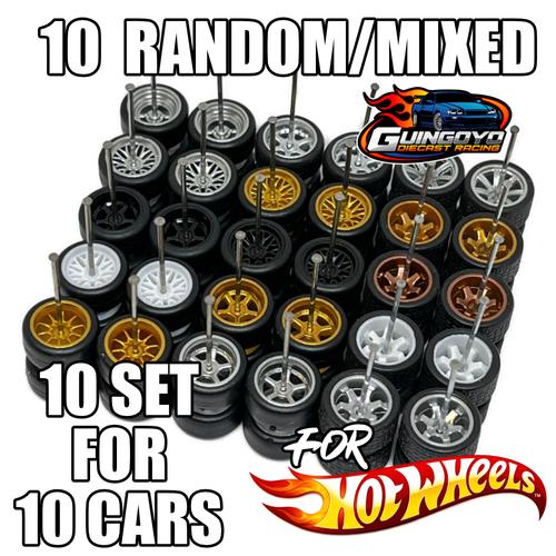 10 MIXED/RANDOM Real Riders Wheels Rims Tires Set Lot for 1/64 Scale | eBay