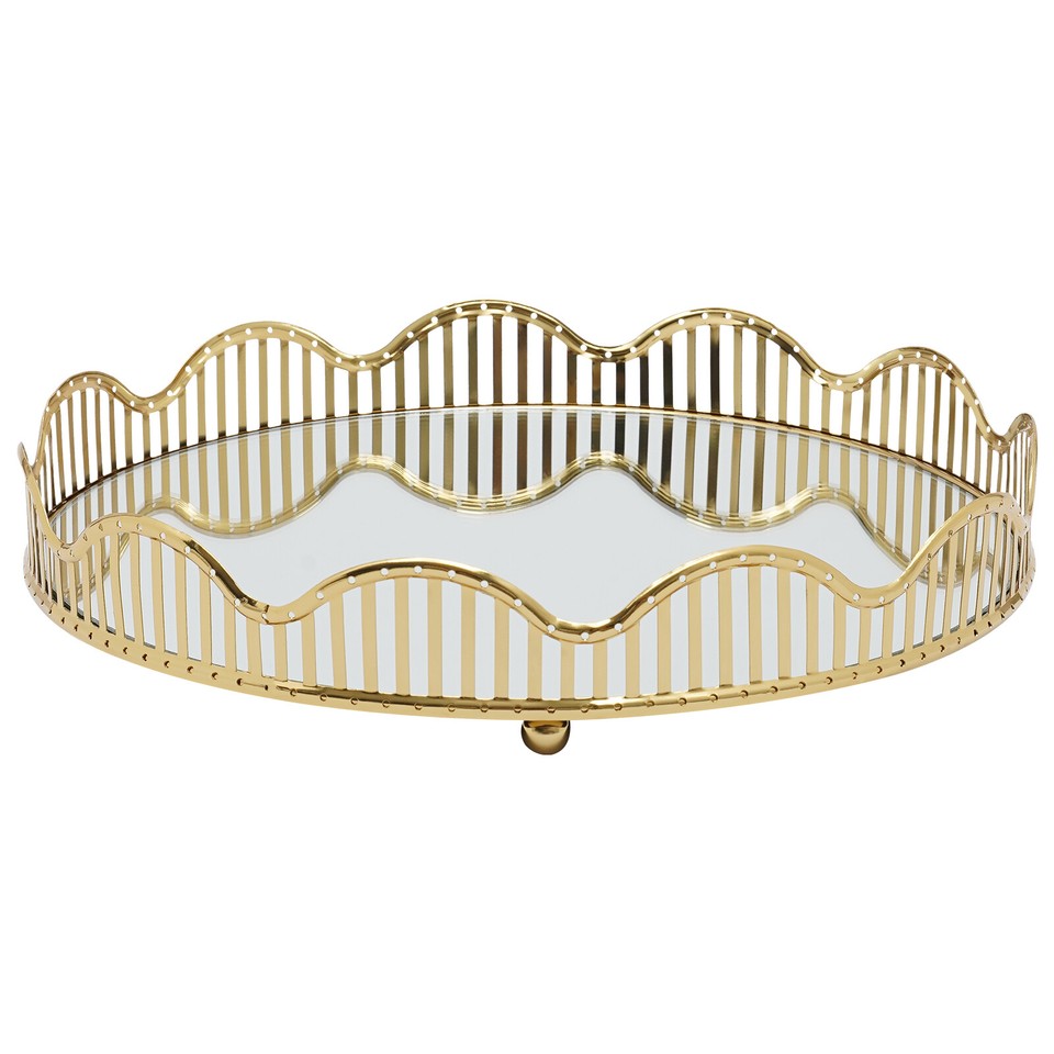 Gold Luxury Glass Mirror Tray Perfume Tray For Dresser, Bathroom ...