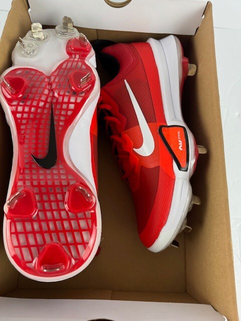 Mike Trout 27 - Force Zoom Pro 9 - Metal Baseball Spikes/Cleats- Red ...