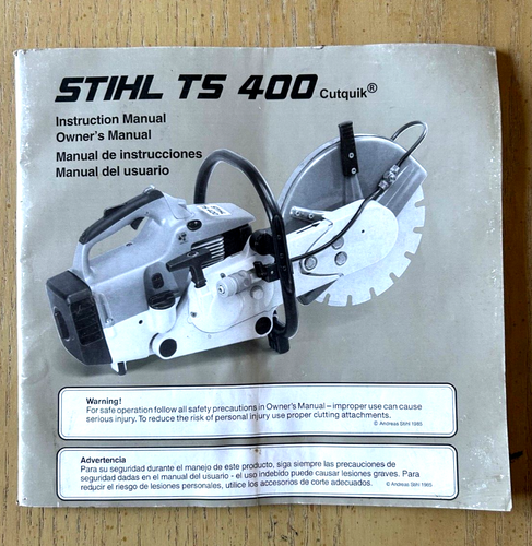 STIHL TS 400 Cutquik Cut Off Saw Instruction Manual 2002 Free Shipping ...