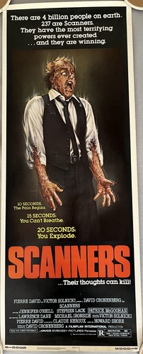 Scanners 1981 1-sheet Movie Poster Rolled 18x24" Horror Cronenberg | eBay