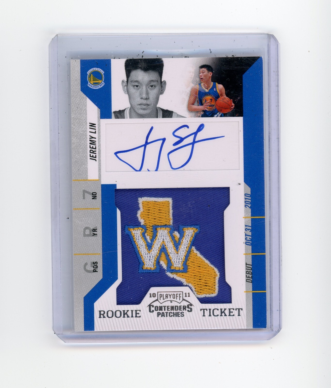 2010-11 Playoff Contenders Patches Ticket Jeremy Lin #191 Rookie Auto ...
