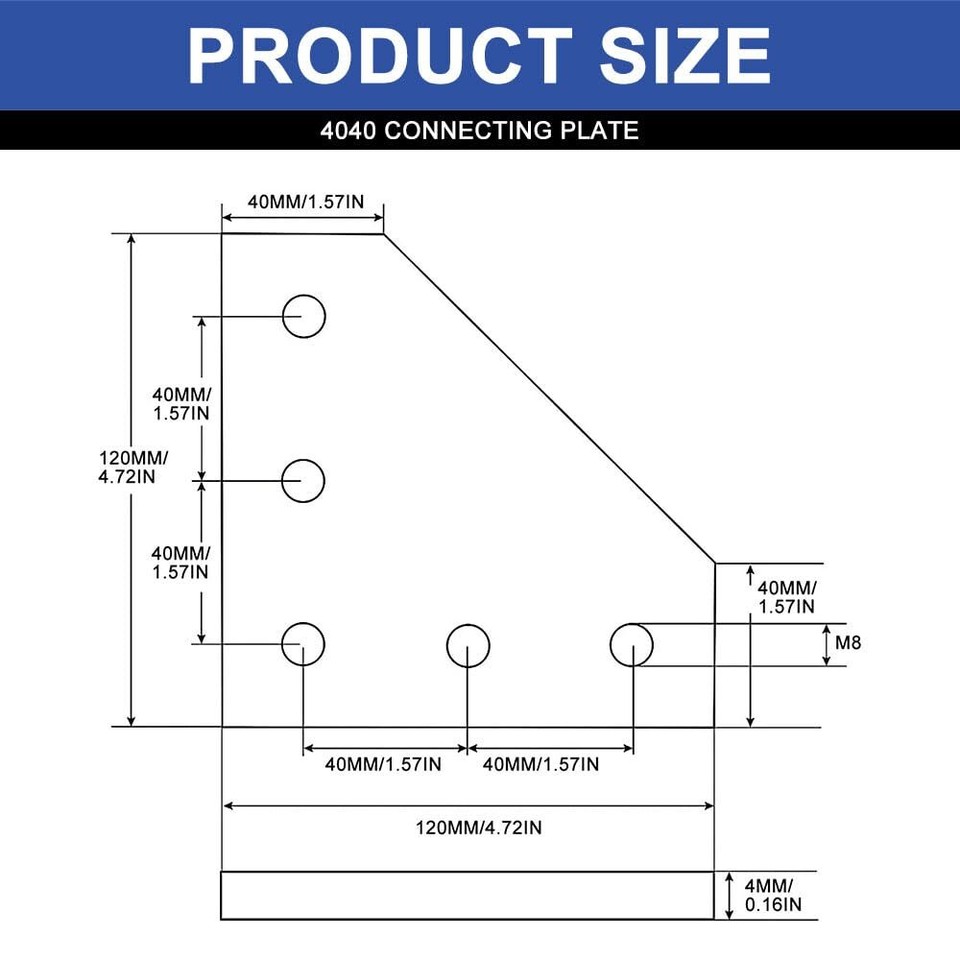 5 Hole L / T Shape Joining Plate Bracket for 2020 3030 4040 Aluminum ...