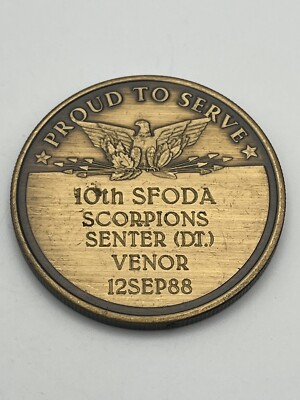 US Army 10th Special Force Operational Detachment Alpha Engraved Coin ...