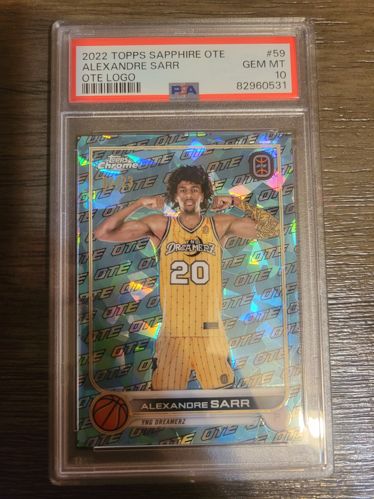 2022-23 Topps Chrome OTE Overtime Elite Sapphire Edition - OTE Logo #59 Alexandre Sarr /23 (RC ...