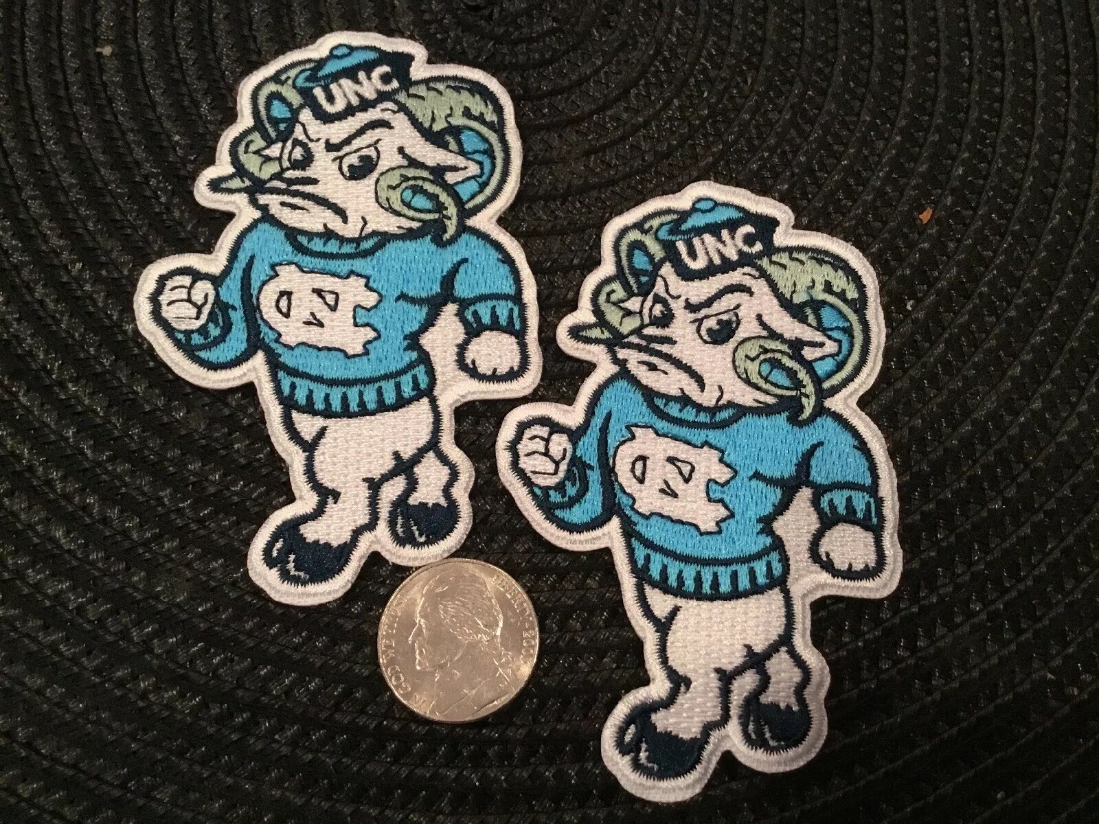 (2) UNC UNIVERSITY OF NORTH CAROLINA TAR HEELS Embroidered Iron On ...