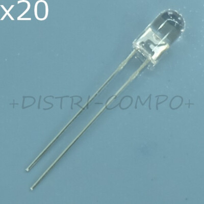 Led rouge 5mm 617nm 100mcd 20° WP1503EC Kingbright RoHS (lot de 20) | eBay