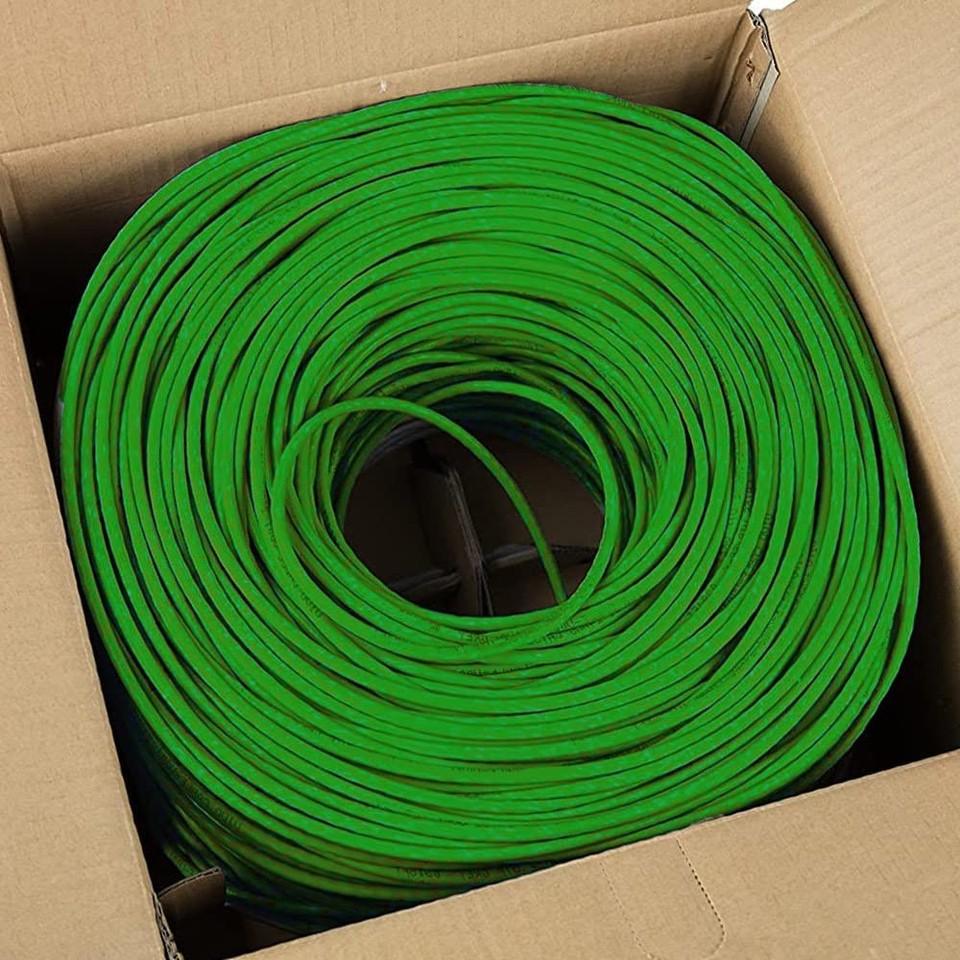 Cat5e Plenum Cable 1000 Feet CMP 24AWG Ethernet LAN Network Internet ...