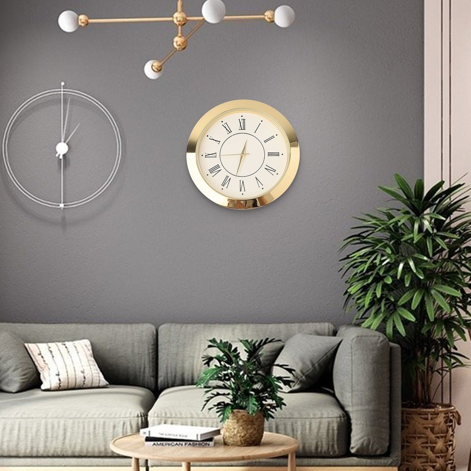 Round 55mm Clock Insert Mini Quartz Movement Scratch Resistant Glass ...