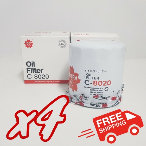 4x Pack of Sakura C-8020 Oil Filters - Equivalent of Ryco Z170 | eBay