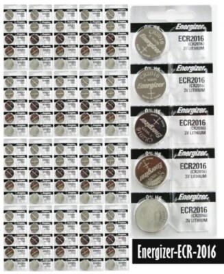 Energizer ECR2016 100Pcs. Genuine Fresh Date CR2016 2016 Lithium 3V ...