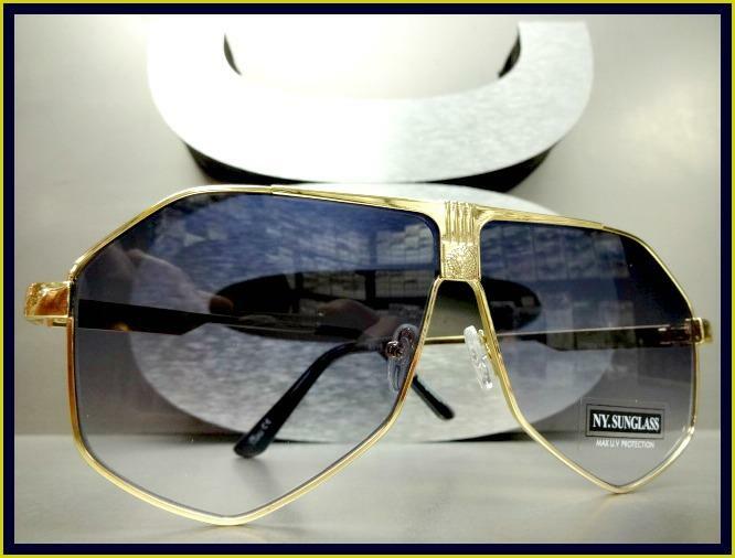 Men Classy Elegant Retro HIP HOP Rapper Style SUN GLASSES Large Gold ...