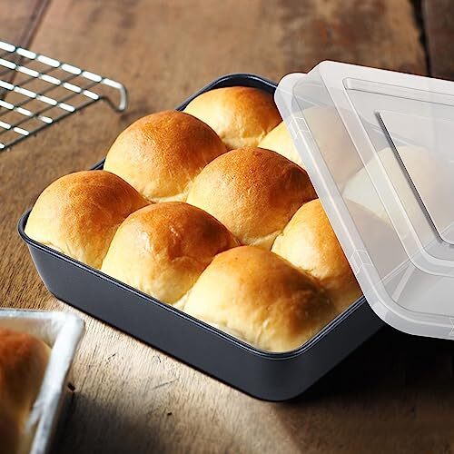 8x8 Inch Square Baking Pan With Lid Set Nonstick Square Cake Pans Metal ...