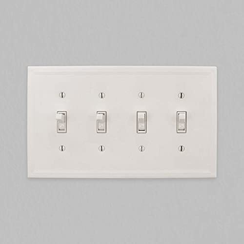 Décor Quad Toggle Light Switch Cover 4-Gang Electrical Wall Plate ...
