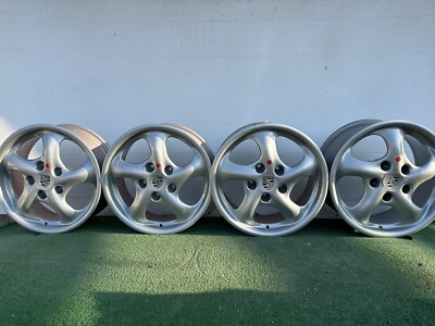 PORSCHE 986 911 TURBO TWIST 17" GENUINE FACTORY ORIGINAL OEM WHEELS ...