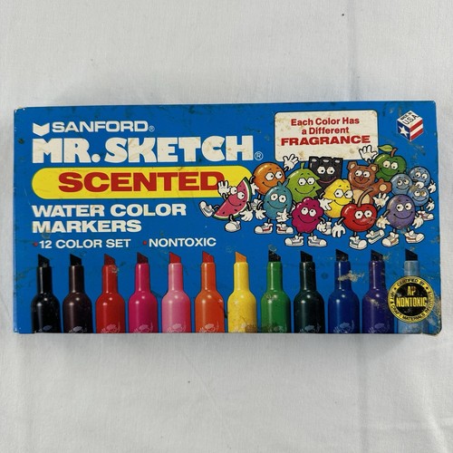 Sanford Mr. Sketch Scented Water Color Markers 12 Color Set 1991 Vtg ...