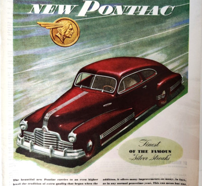 Pontiac Silver Streak Eight Car Ad Vintage 1945 Magazine Print GM Logo ...