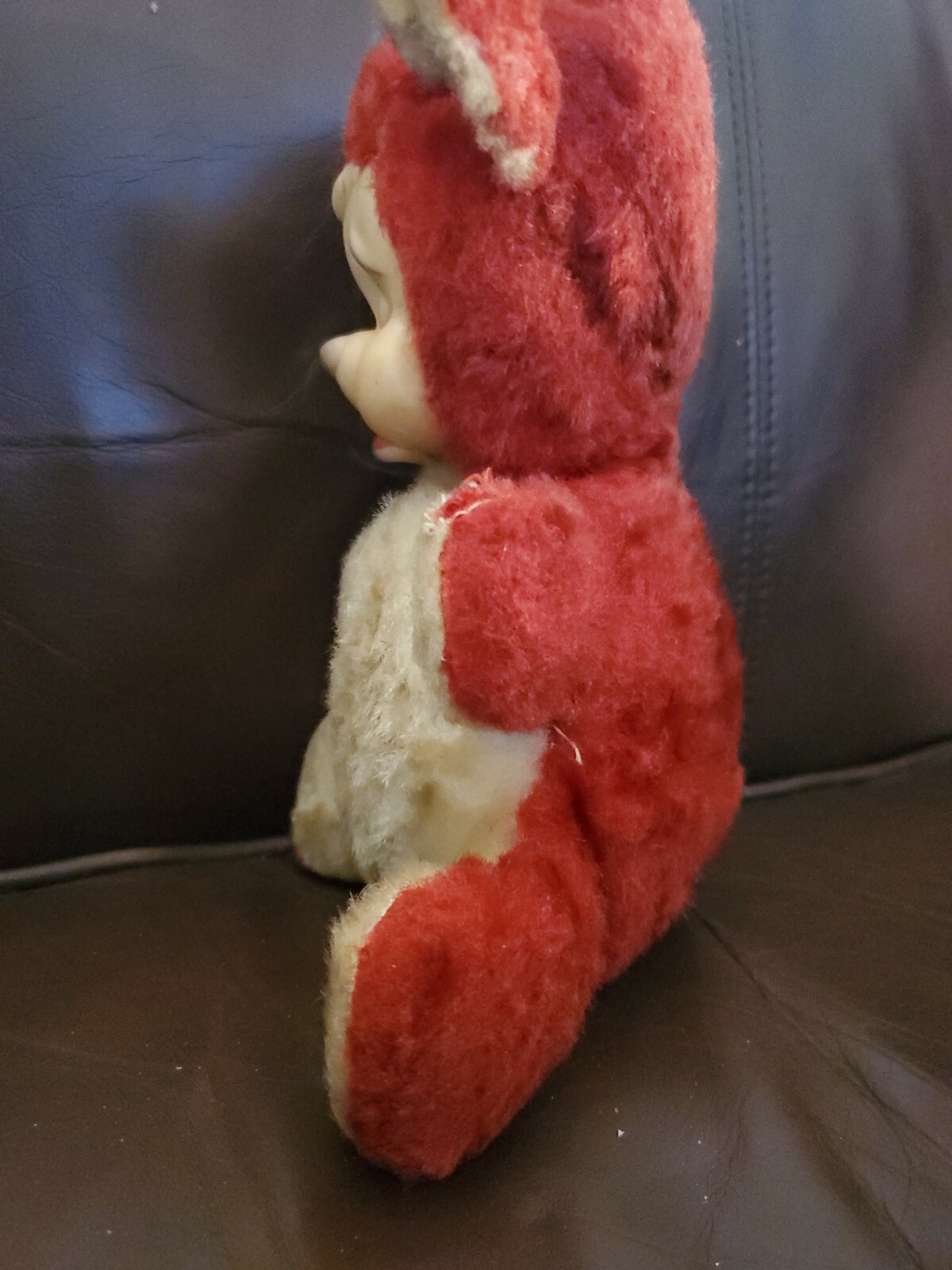 Vintage Rushton Bear Rubber Face Red Crying Bear Sad 10” Plush Stuffed ...