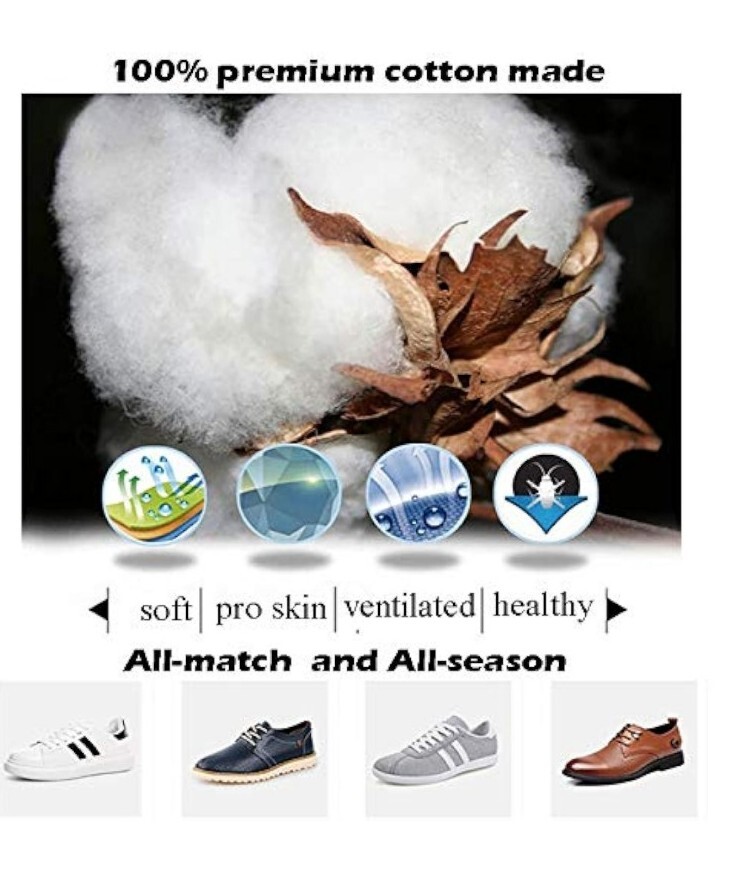 5pr Ait fish Men's 100% Cotton Crew Socks for All-season | eBay