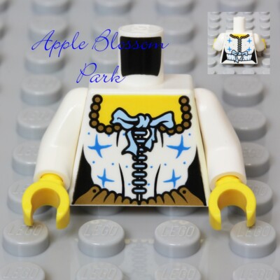 NEW Lego White Female MINIFIG TORSO - Girl Bride Queen Upper w/Blue ...