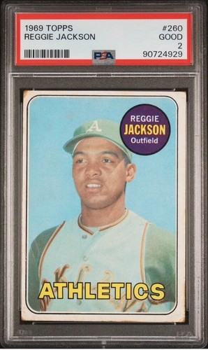 VINTAGE 1969 Topps REGGIE JACKSON # 260 - HOF !!! - ROOKIE CARD - PSA 2 ...